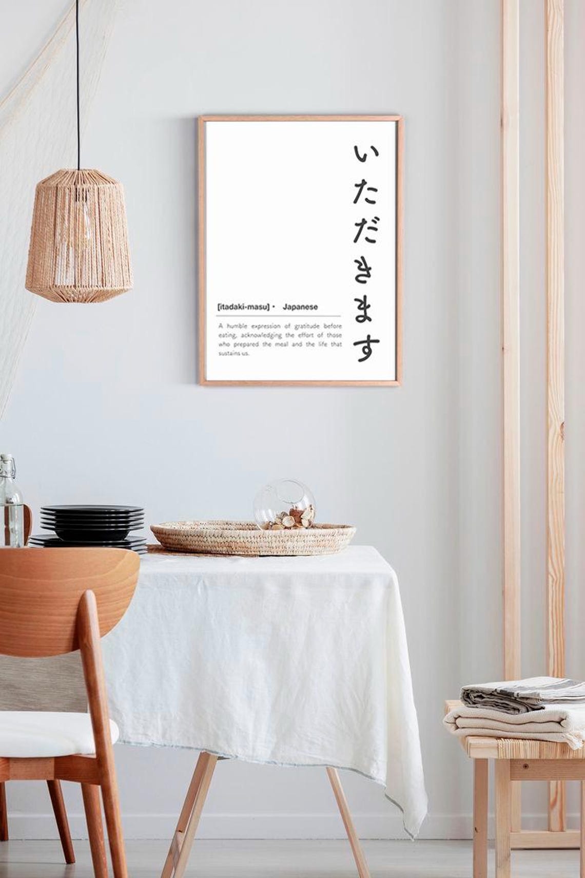 Itadaki-masu Definition Poster Japanese Prints Kanji Wall Art Japanese ...