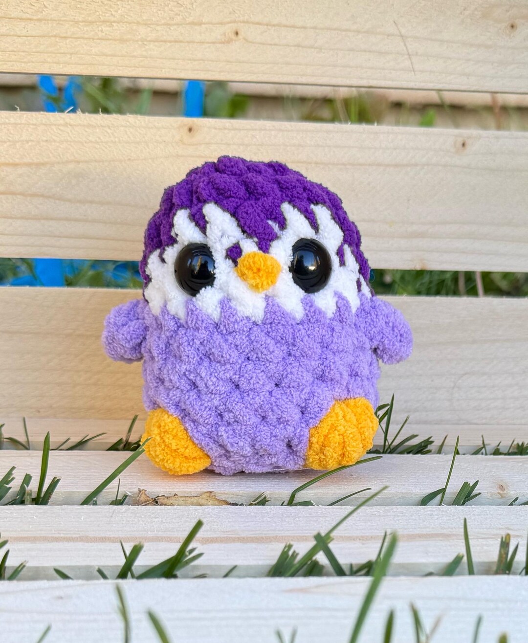 Handmade Tiny Purple Penguin Plushie: Soft Amigurumi Stuffed Animal ...