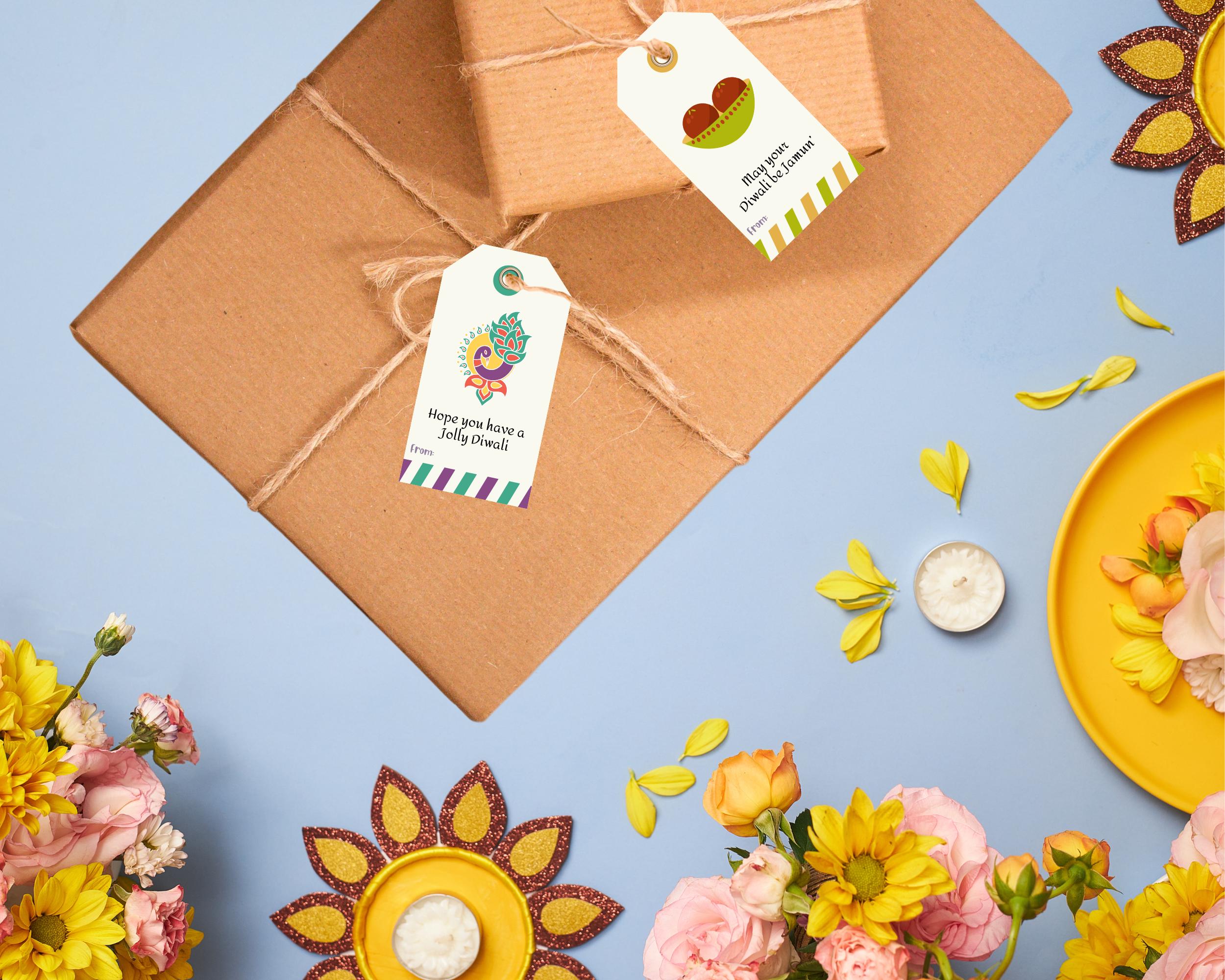 Funny Diwali Printable Gift Tags, Diwali Favor Tags, DIY Homemade ...