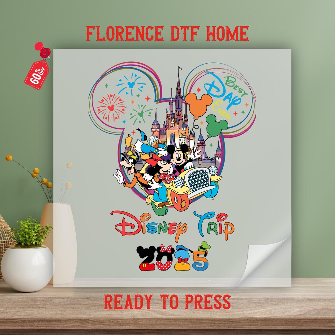 Custom 2025 Disney Family Trip Car Dtf Transfer, Mickey Disney Ears Shirt Ready to Press, Custom ...