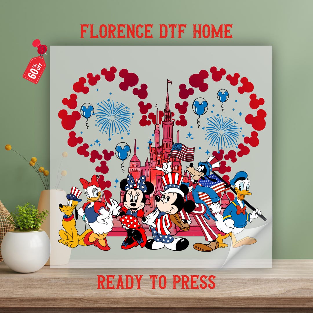 Independence Day Disney Mouse Dtf Transfer, 4th of July Disney Crew ...