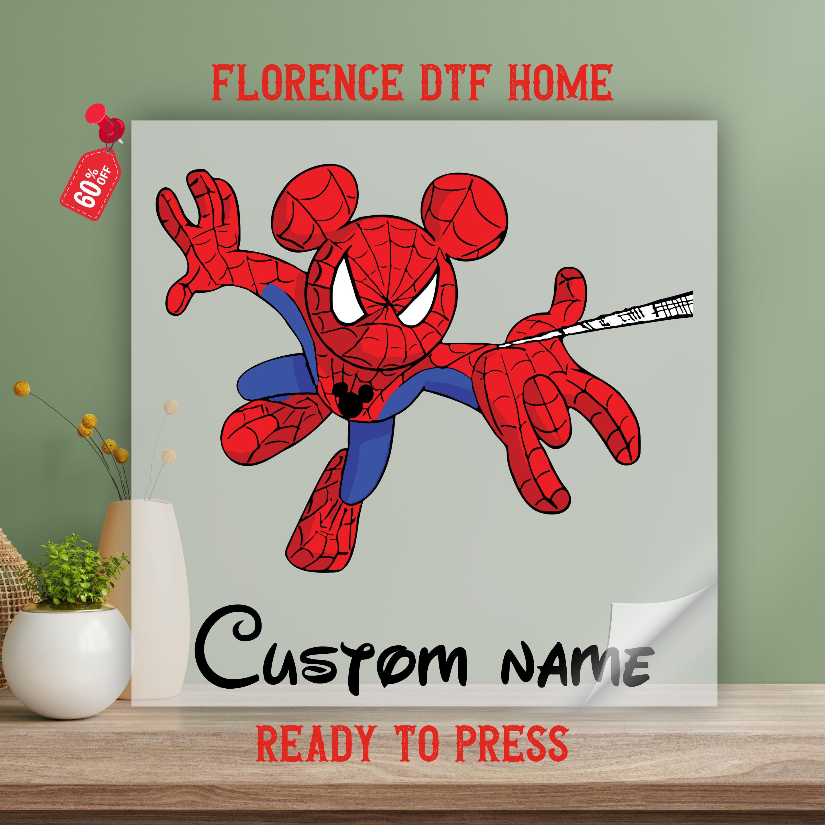 Customization Disney Mickey Spider-man Suit Costume Dtf Transfer ...