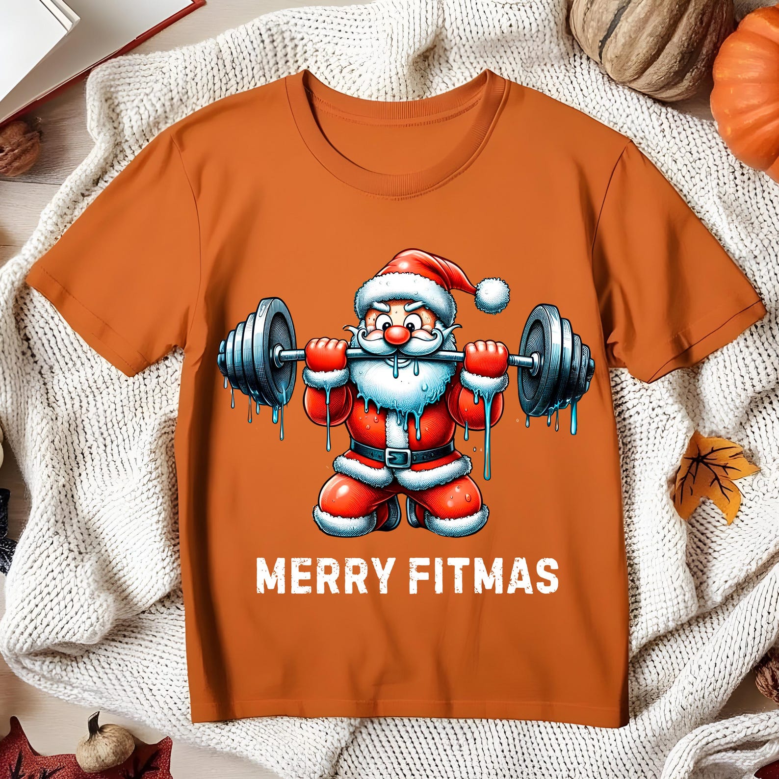 Merry Fitmas Santa DTF Transfer, Funny Christmas Gym Ready to Press ...