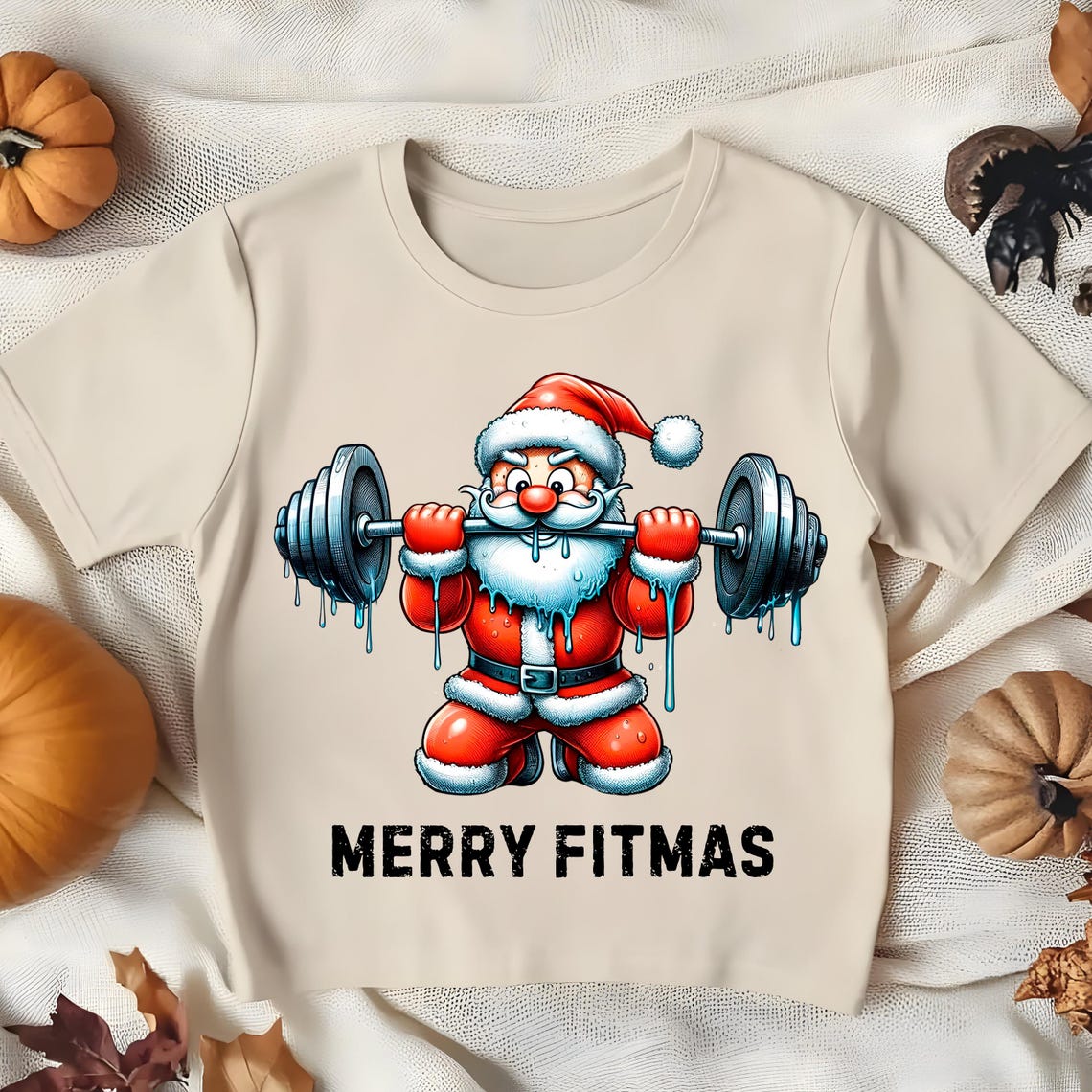 Merry Fitmas Santa DTF Transfer, Funny Christmas Gym Ready to Press ...