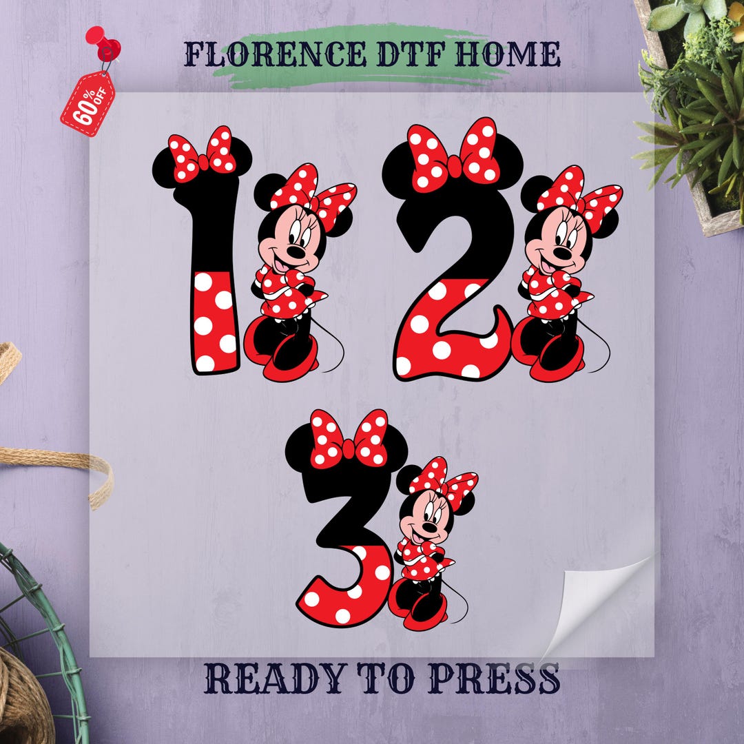 Personalization Minnie Mouse Birthday Custom Dtf Transfer, Disney ...