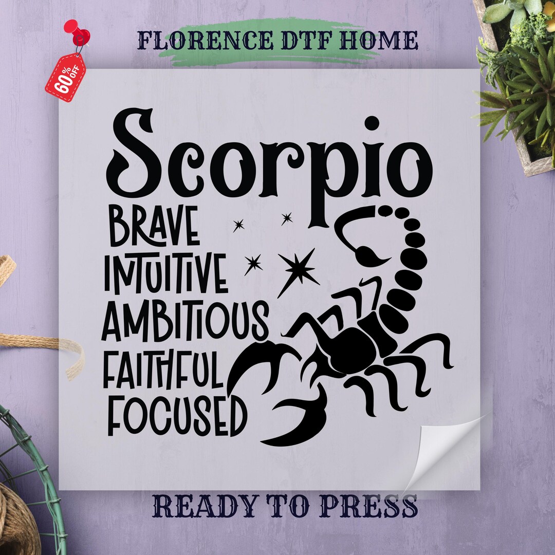 Scorpio Zodiac Birth Chart Reading Dtf Transfer, Horoscope Career ...
