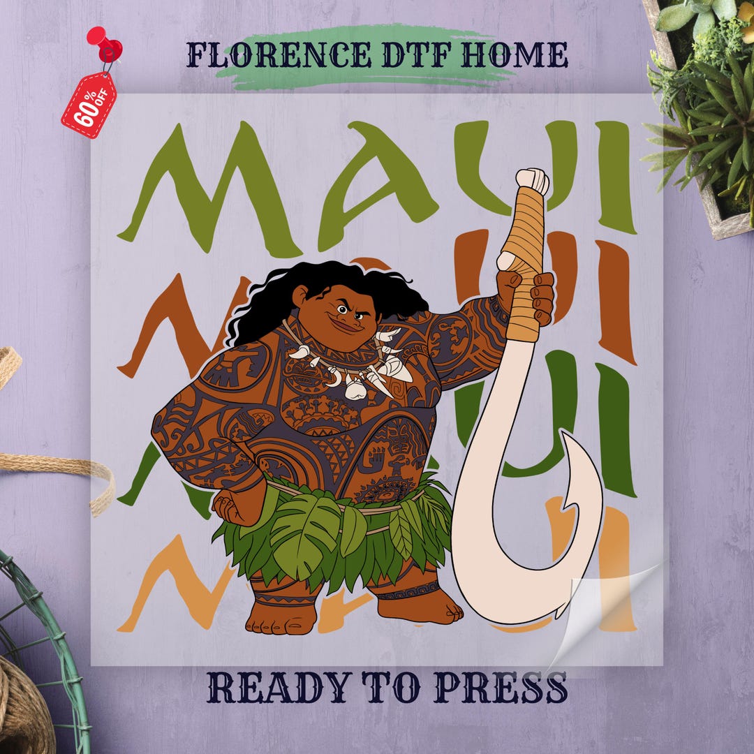 Disney Maui Moana Magic Kingdom Dtf Transfer, Disney Mickey Minnie Pua ...