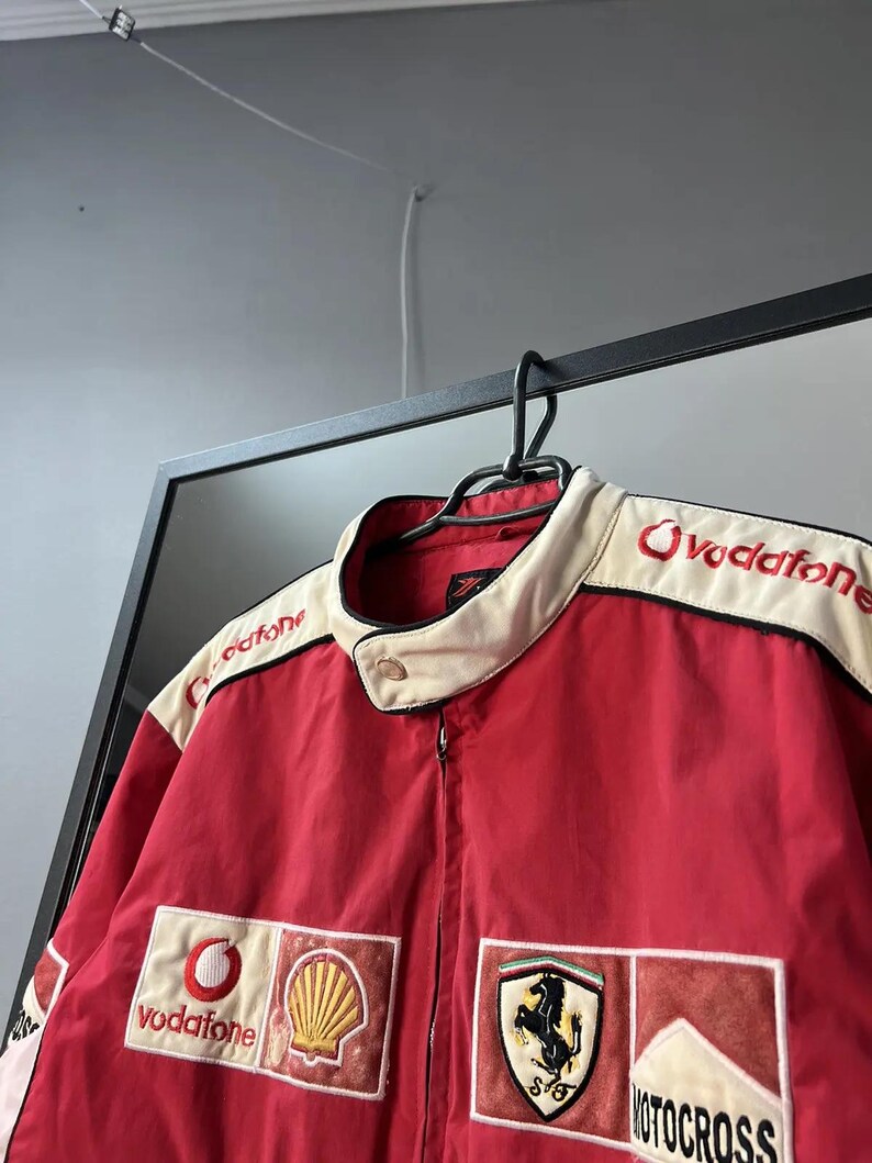 Formula 1 × NASCAR × Racing Vintage Ferrari Vodafone Jacket Bomber Red ...