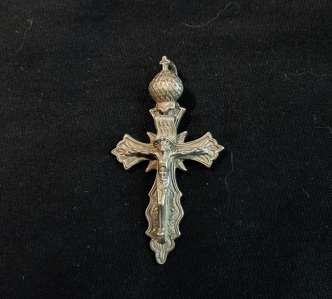 Ag Ukrainian Orthodox Cross Pendant Suspension Sterling Silver 925 ...