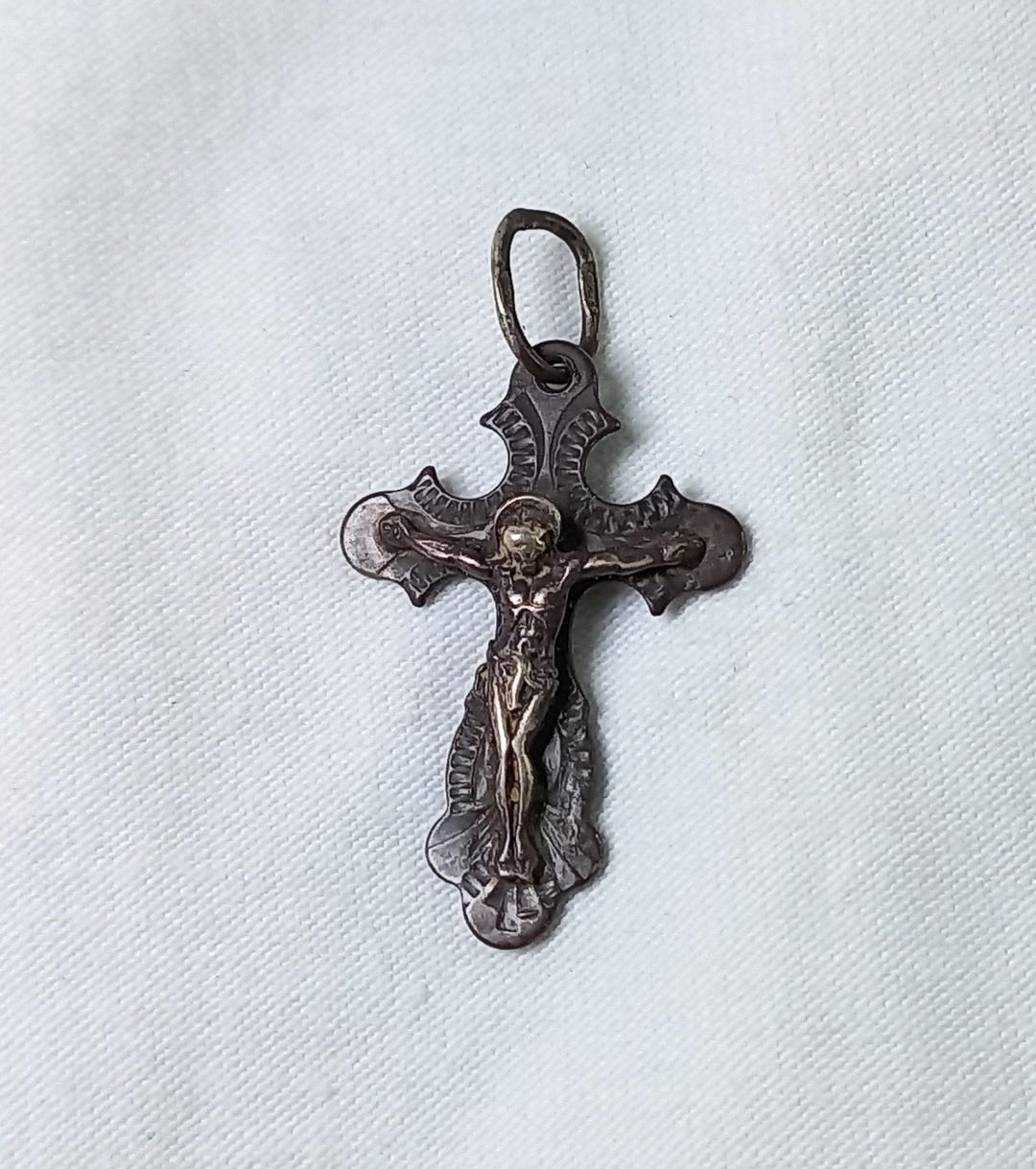 Ag Ukraine Ukrainian Greek Orthodox Cross Pendant Suspension Sterling ...