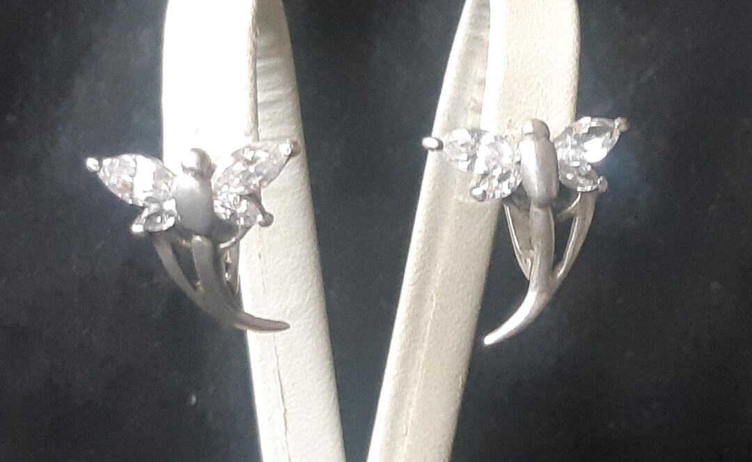 Antique Vintage Ukraine Ukrainian Sterling 925 Silver Ag Earrings Stone ...