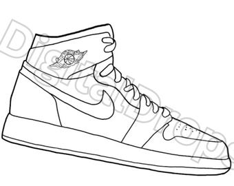 Air Jordan 1 Digital Coloring Page Print Design - Etsy UK