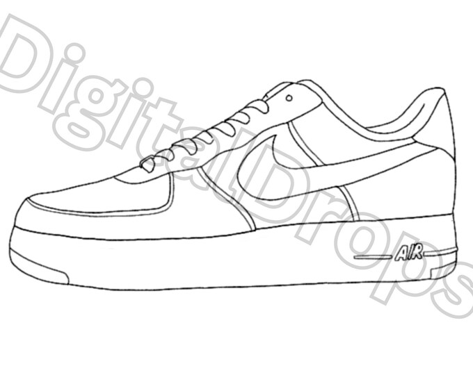 Air Force 1 Coloring Sheet Digital Print - Etsy