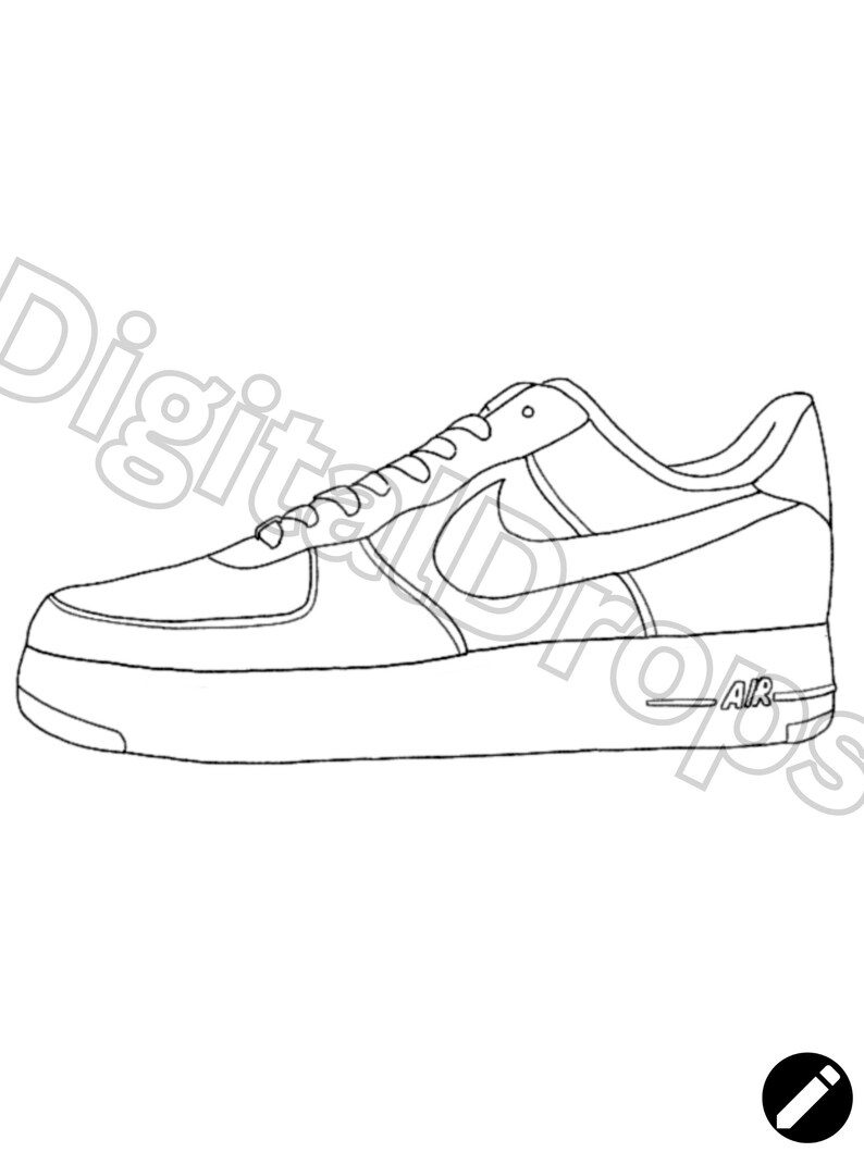 Air Force 1 Coloring Sheet Digital Print - Etsy
