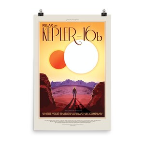Kepler 16b NASA Print Space Poster Gift for Sci-fi Fans Space Art Print ...
