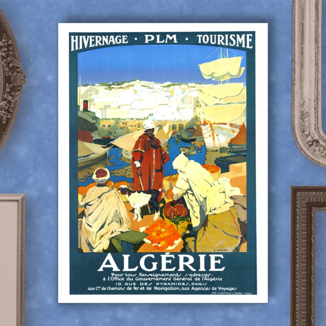 Classic North African Wall Art for Airbnb Retro French Travel Poster of ...