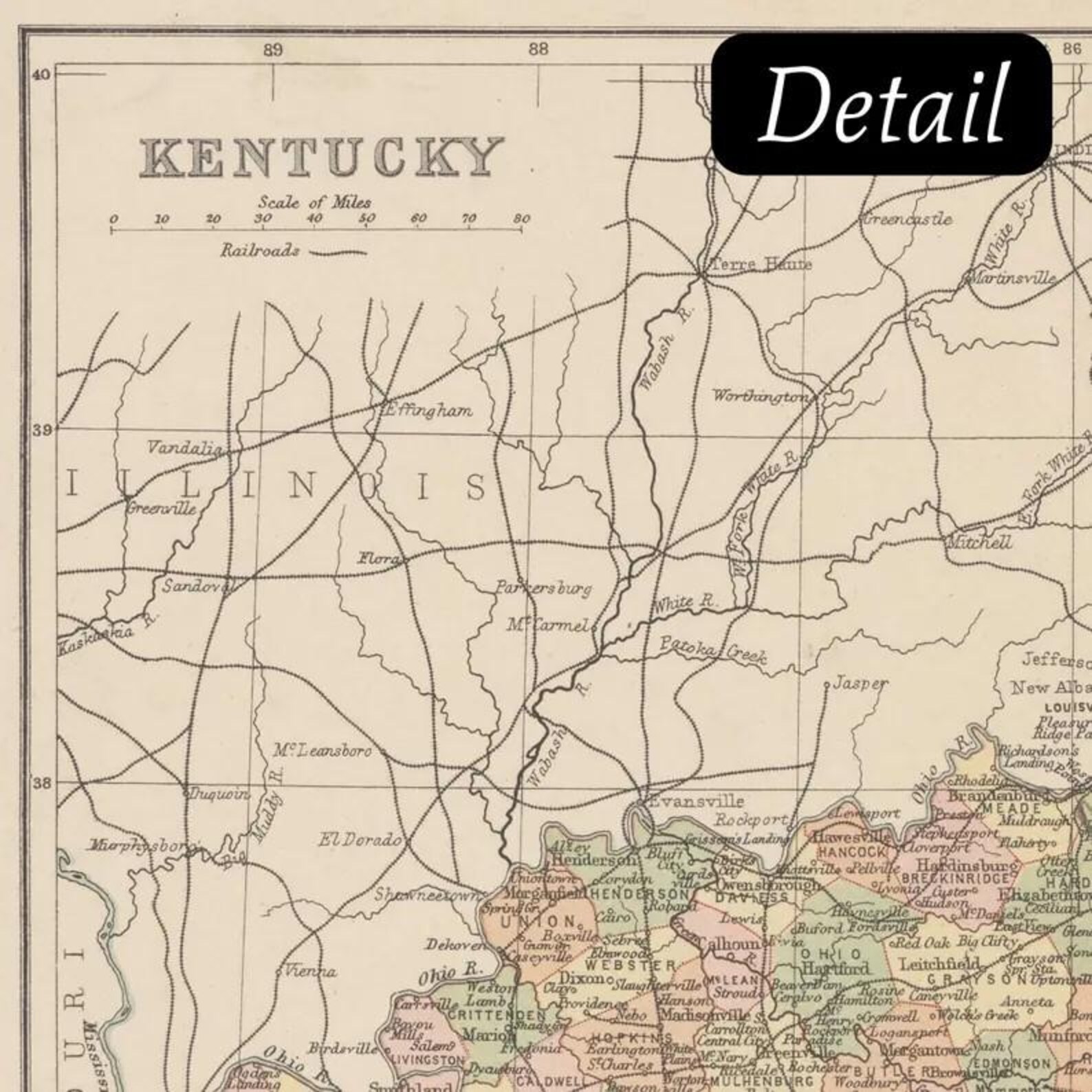 Kentucky Map Print Kentucky Wall Art Kentucky Decor Moving Gift ...