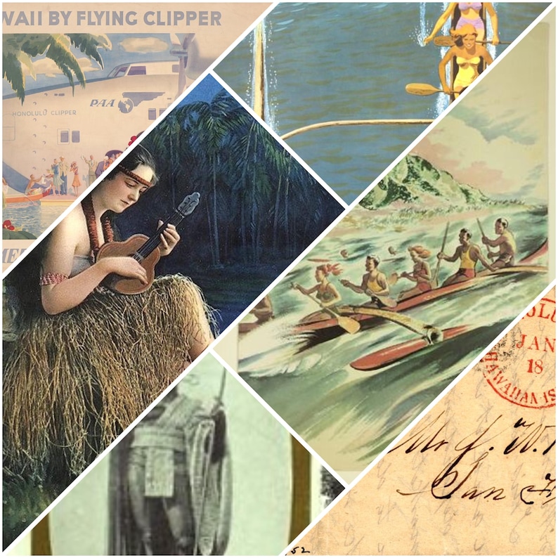 Hawaii Collage Kit Digital Download Printable Hawaii Vacation Scrapbook ...