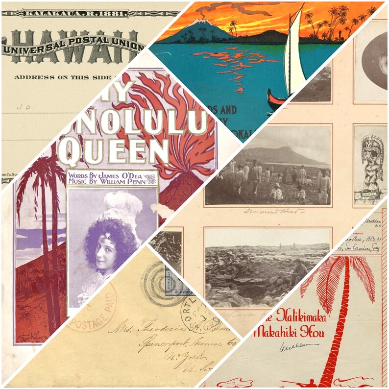 Hawaii Collage Kit Digital Download Printable Hawaii Vacation Scrapbook ...