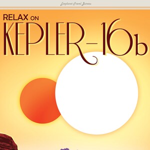 Kepler 16b NASA Print Space Poster Gift for Sci-fi Fans Space Art Print ...