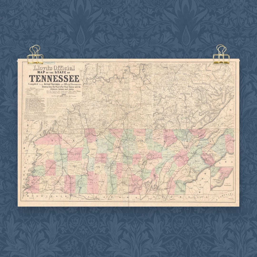 Tennessee Map Print Tennessee Wall Art Tennessee Decor Moving Gift ...