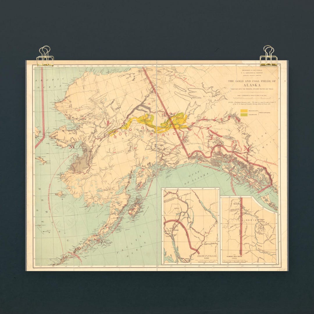 Alaska Map Print Alaska Wall Art Alaska Decor Moving Gift Housewarming ...