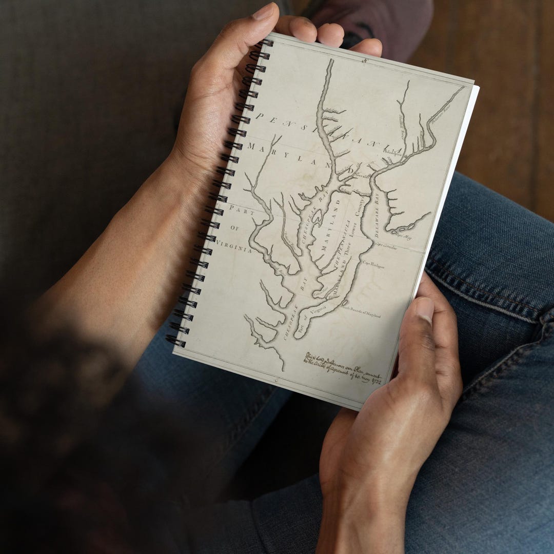 Chesapeake Bay Map Notebook: 1735 Vintage Maryland Journal - Etsy