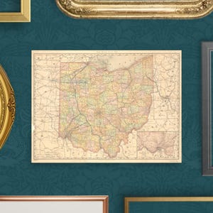 Ohio Map Print Ohio Wall Art Ohio Decor Moving Gift Housewarming Gift ...