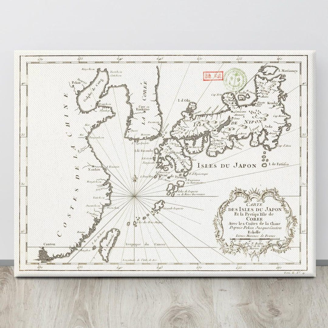 Antique Japan Map Canvas Print: Historical Japanese Wall Art - Etsy