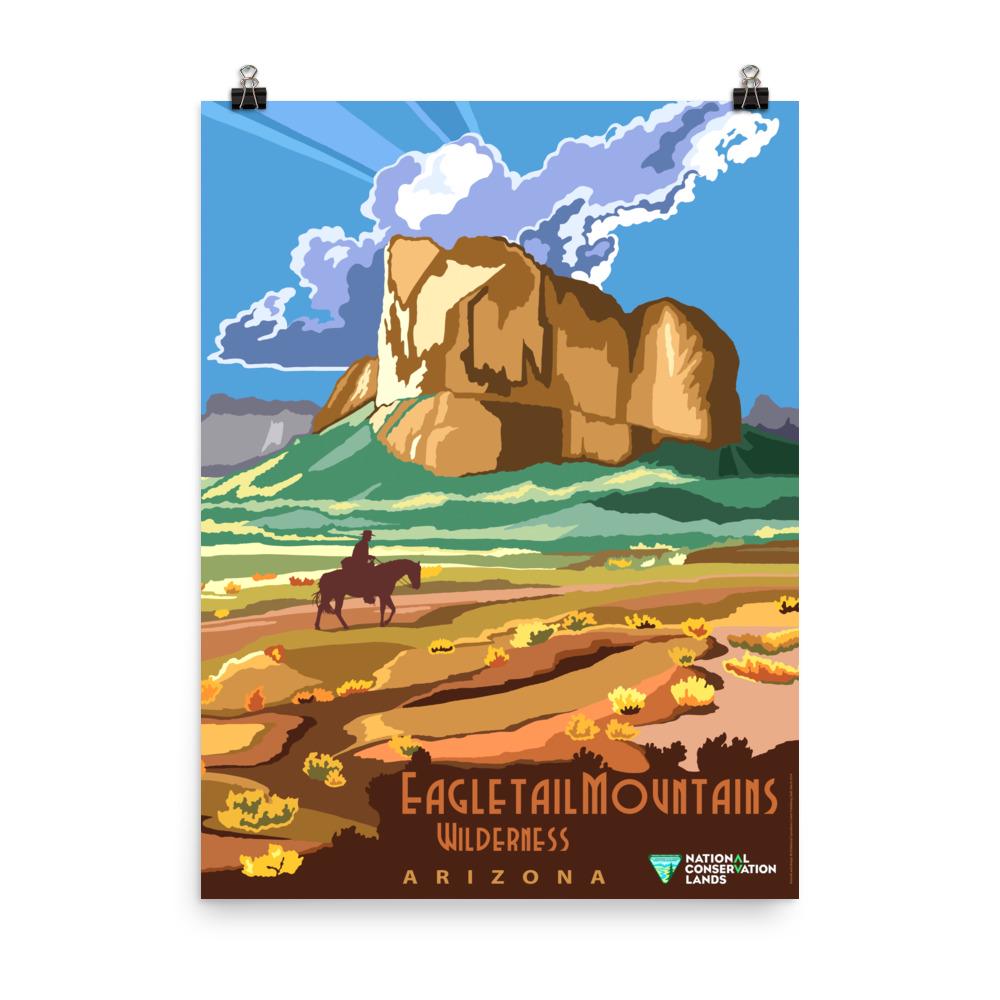 Eagletail Mountains Print Wilderness Landscape Art Bureau of Land ...