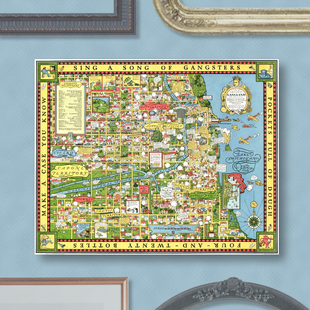 Retro Chicago Gangland Map Print: Historic Prohibition Era Artwork - Etsy
