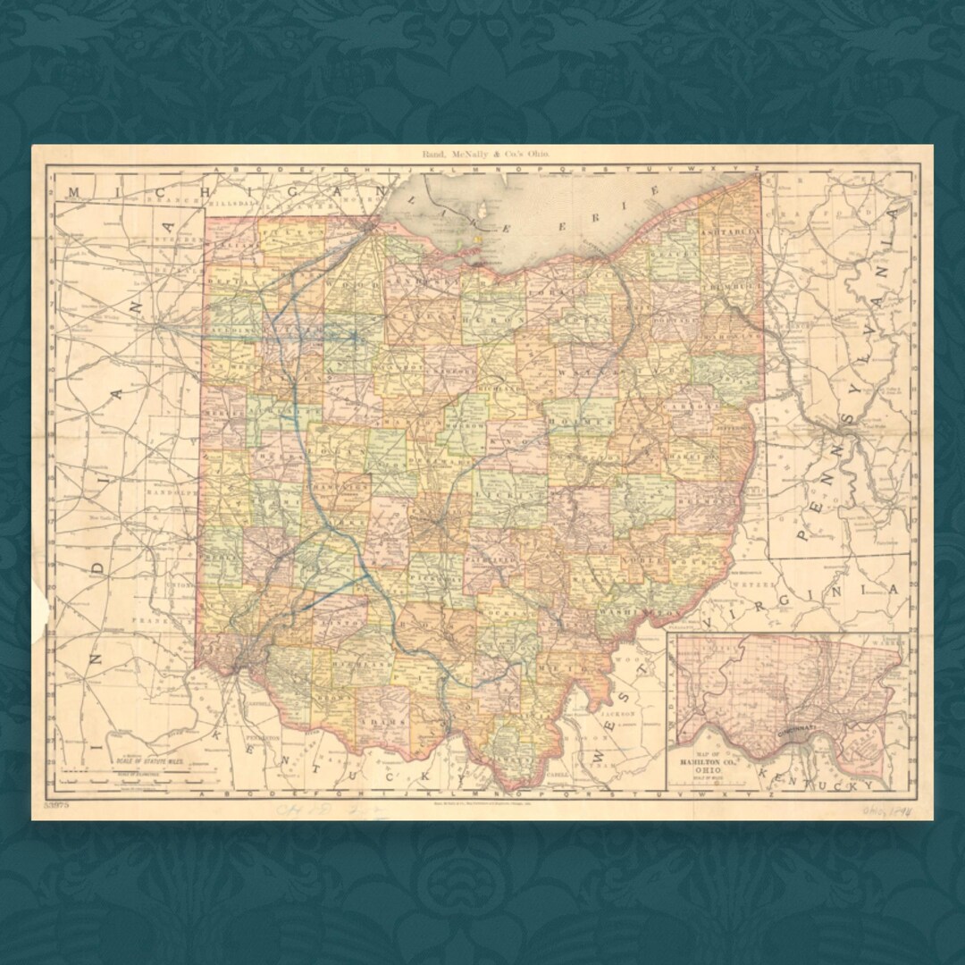 Ohio Map Print Ohio Wall Art Ohio Decor Moving Gift Housewarming Gift ...