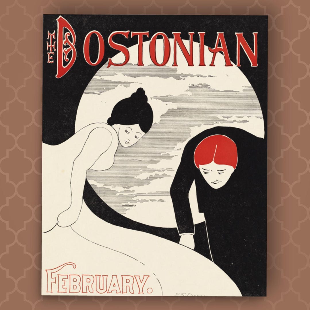 Vintage Bostonian Magazine Cover Art Deco Poster Print - Etsy