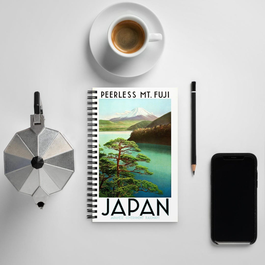 Mt. Fuji Journal: 1930s Japanese Travel Poster Notebook - Etsy