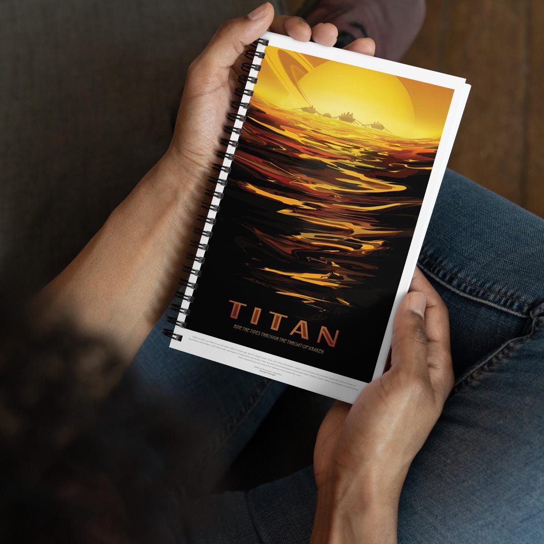 Titan NASA Journal Interstellar Travel Art Notebook Mid-century Space ...