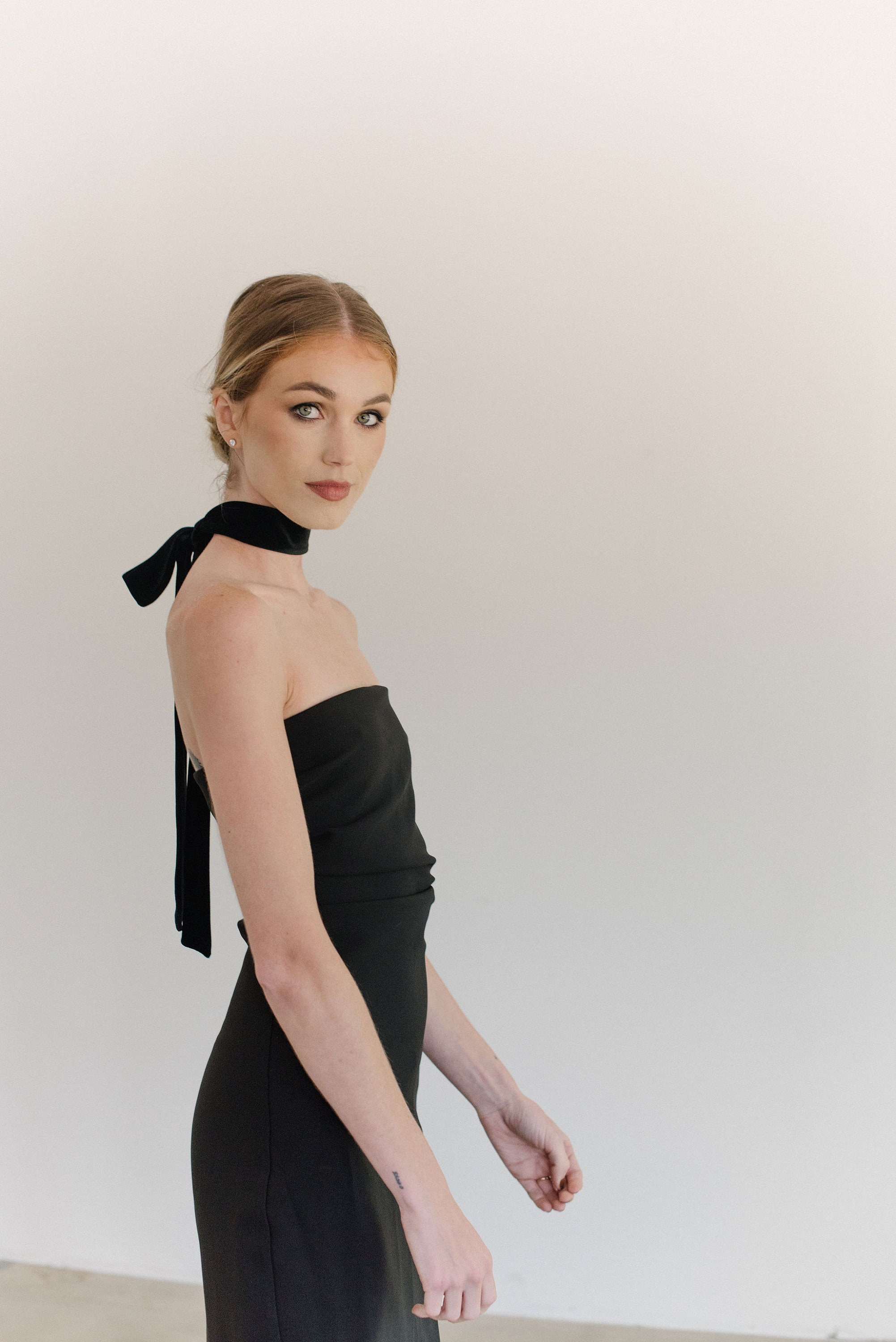 Long Velvet Skinny Scarf - Black — Stansberry Design