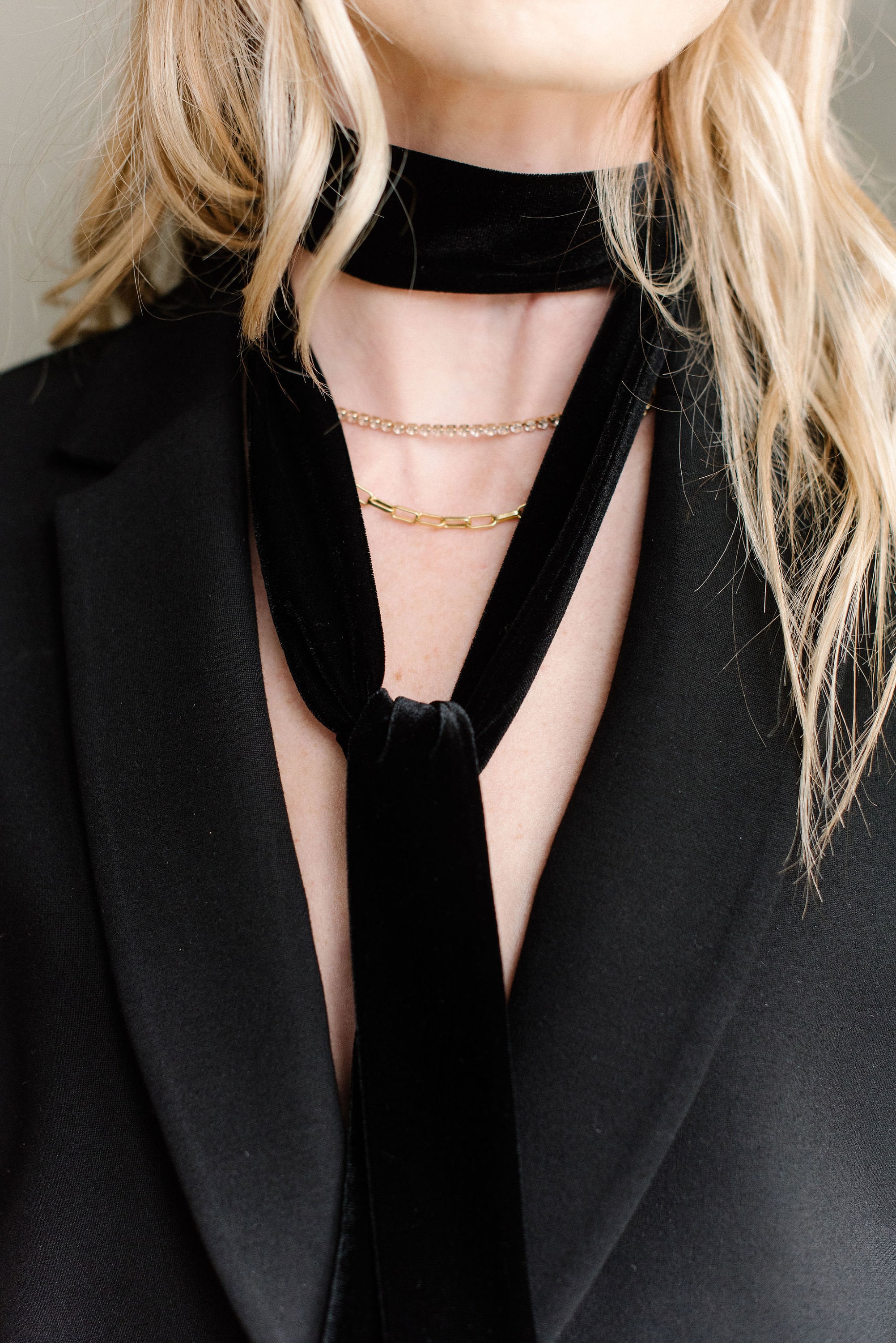 Long Velvet Skinny Scarf - Black — Stansberry Design