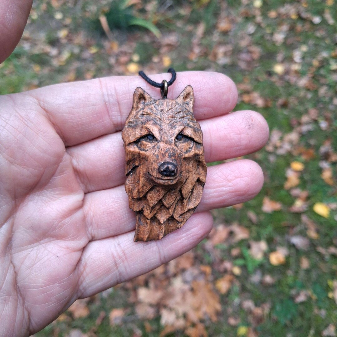 Warden of the North – Handmade Cherry Wood Wolf Pendant - Etsy