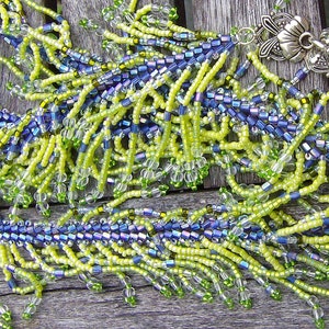 Long 1 3/4 Fringe Beaded in Periwinkle Blue Four Shades - Etsy