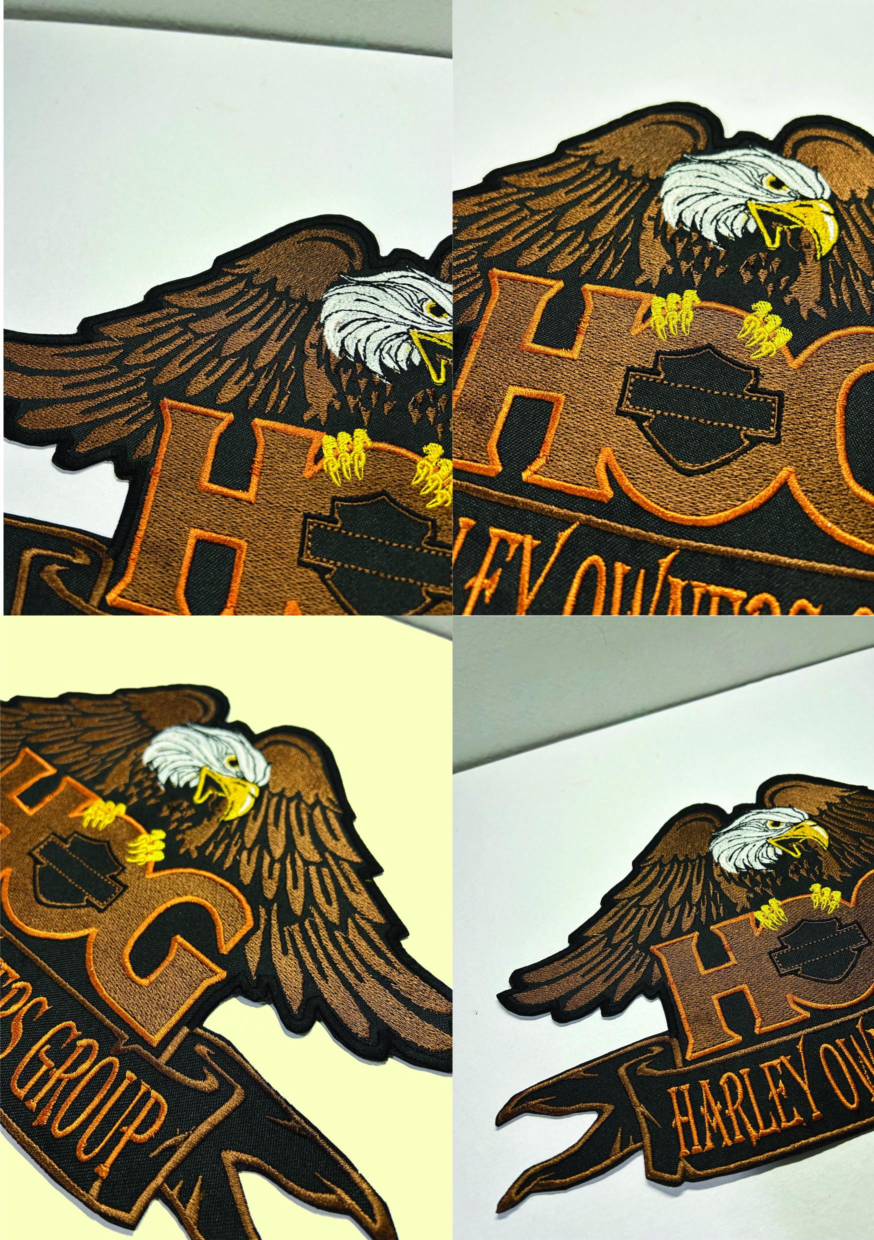 Large Embroidery HARLEY Motorcycle Patch Jacket Sweattshirt Tshirt Vest ...