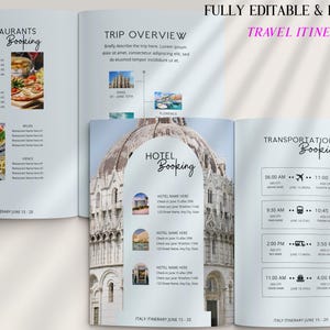 Editable Travel Itinerary Template: Vacation Planner (digital Download ...