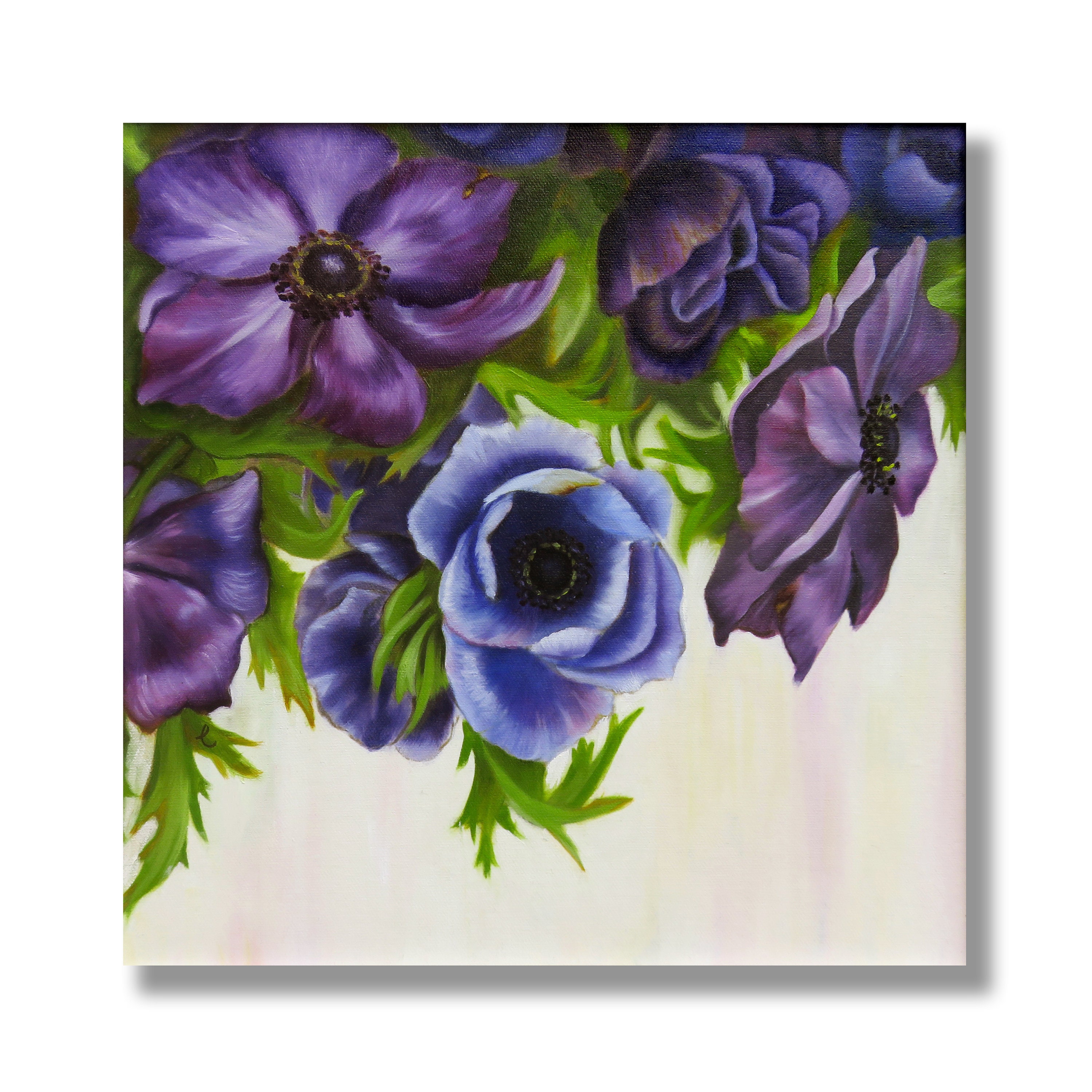 Purple and Blue Floral Wall Art PRINT From Original Painting - Etsy