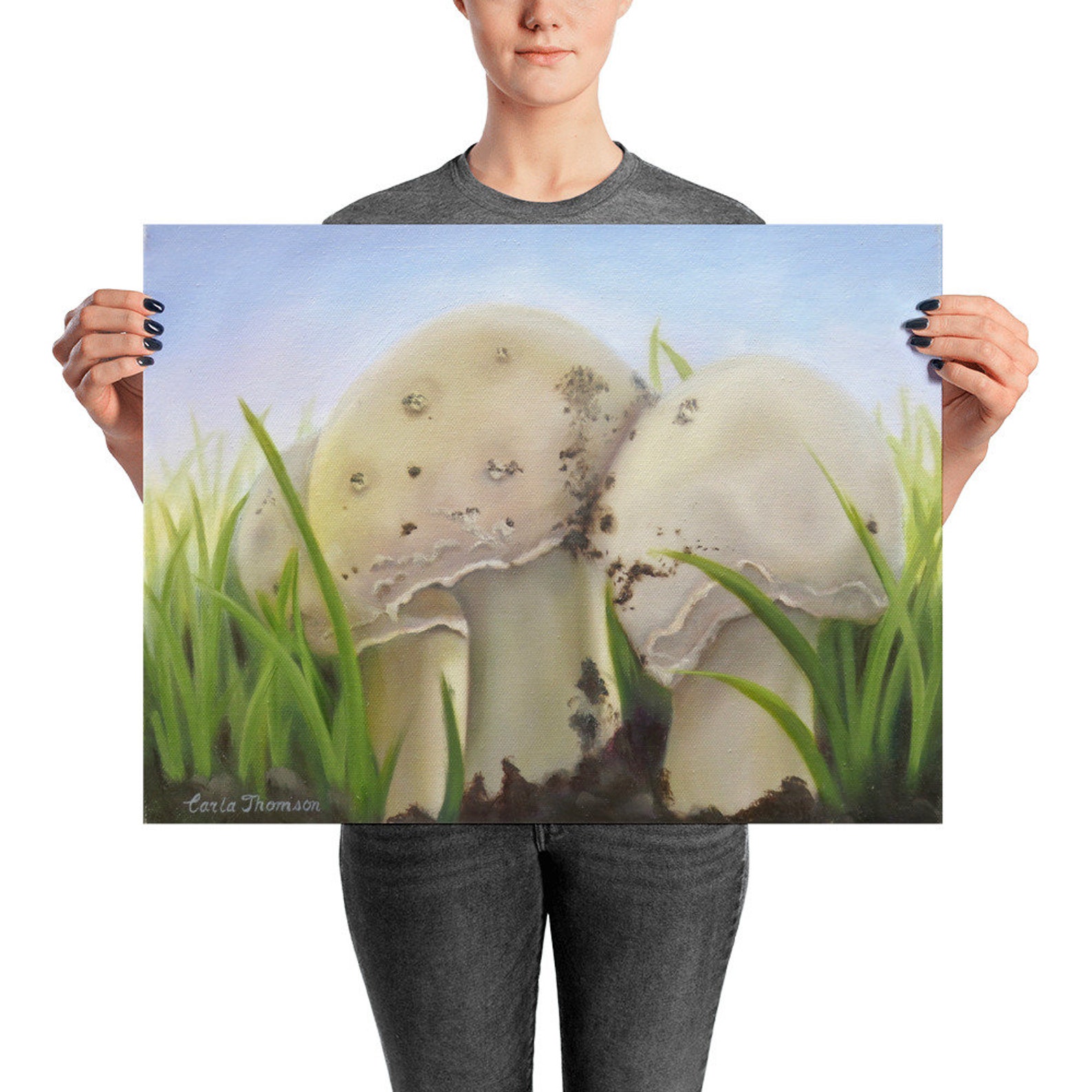 Toadstool Art PRINT of an Original Painting of Three Colorful - Etsy