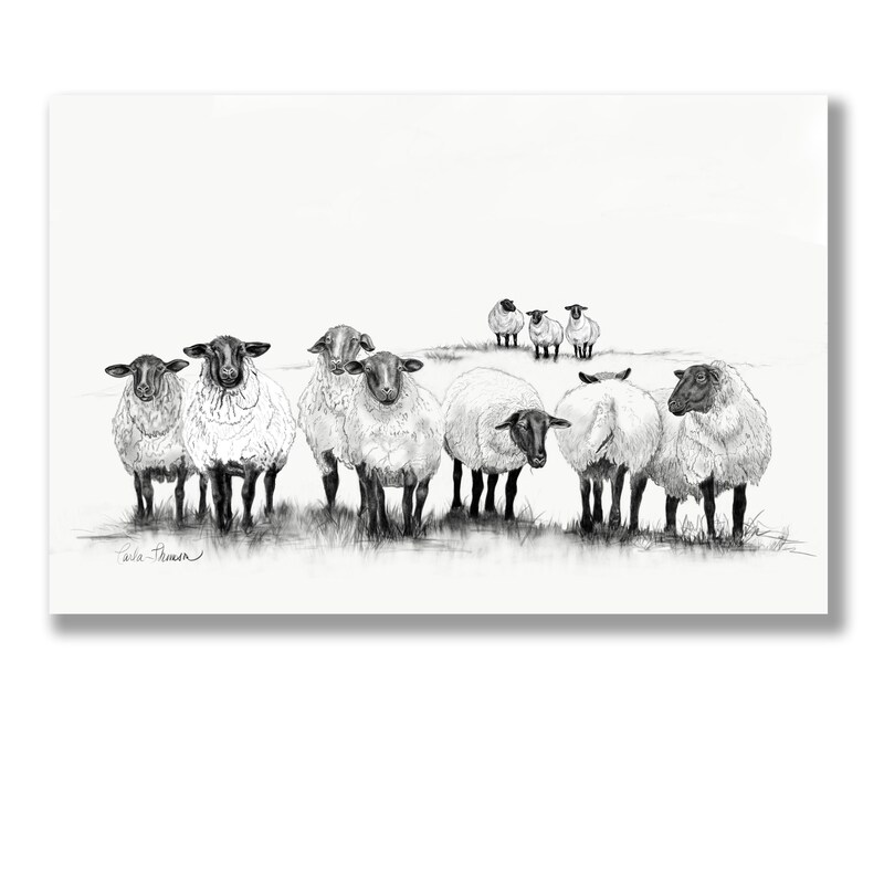 Sheep Drawing - Etsy