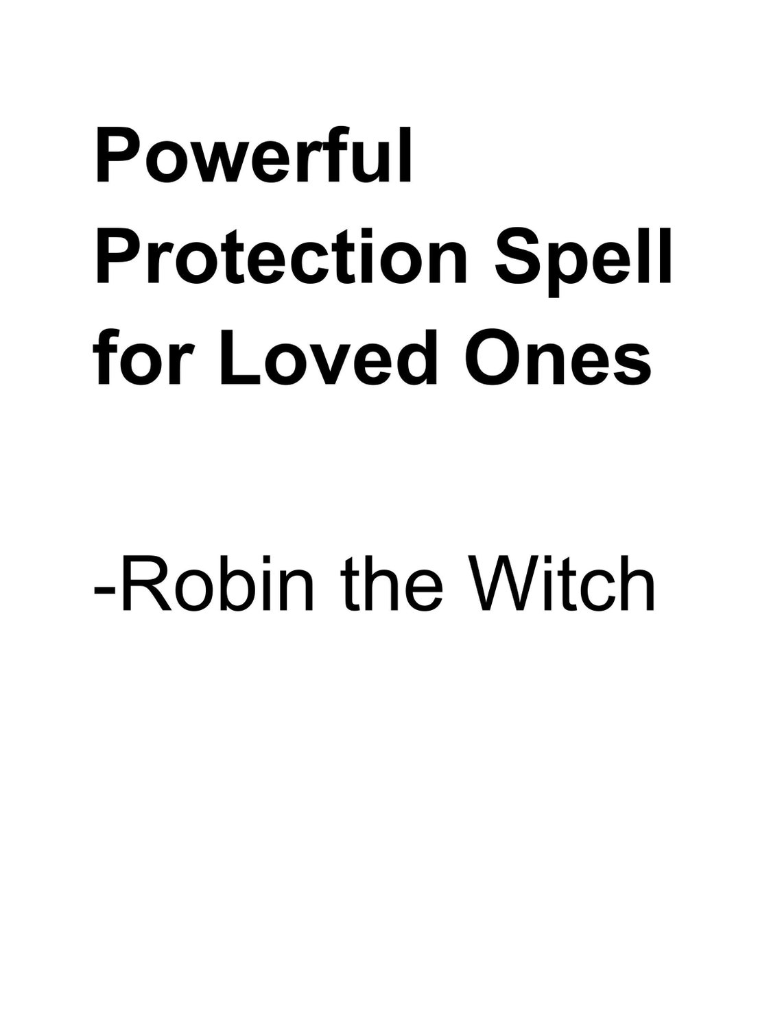 Powerful Protection Spell for Loved Ones - Etsy