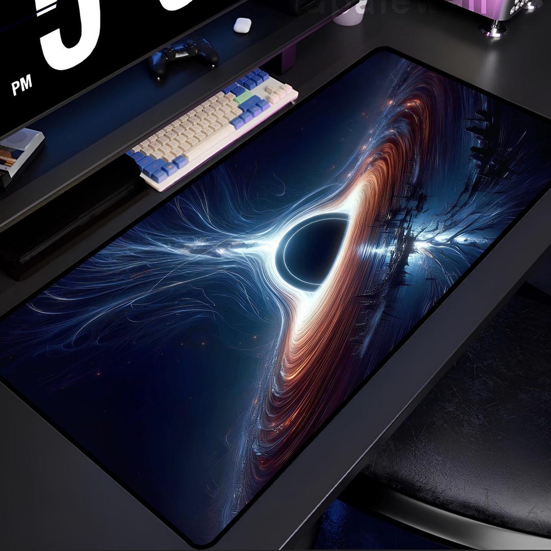 Black Hole Gaming Mousepad, Cosmic Space Desk Mat, Sci-fi Galaxy Mouse ...