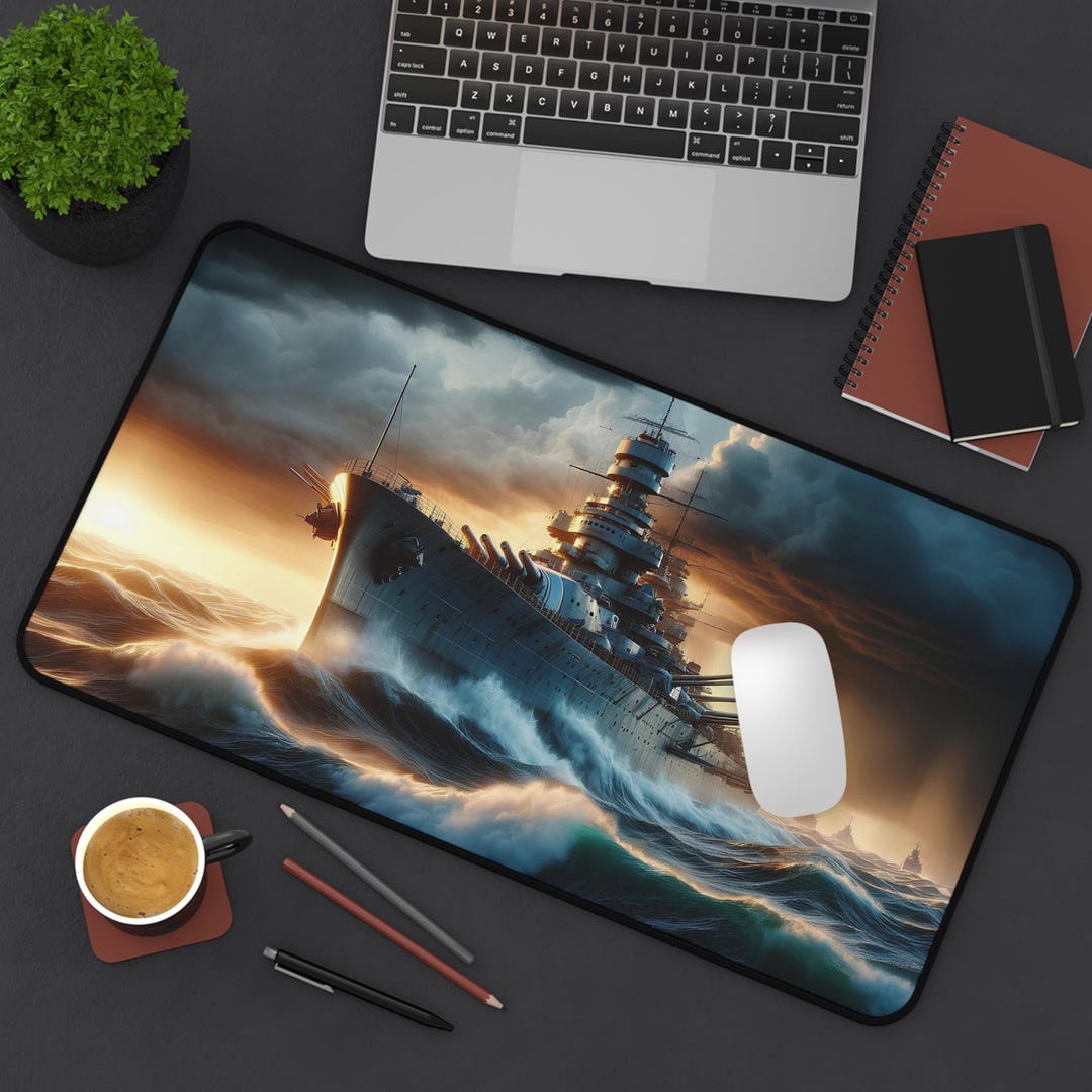 Nautical Battleship Desk Mat, Gamer Desk Pad, Office Decoration, Gift ...