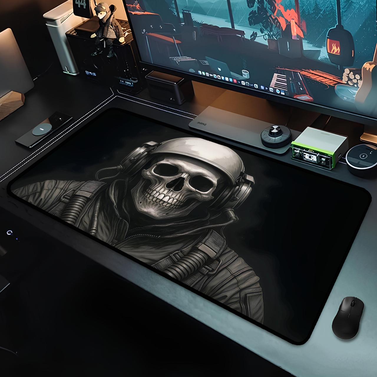 Tactical Skull Mouse Pad, Dark Operator Desk Mat, Large Extended ...