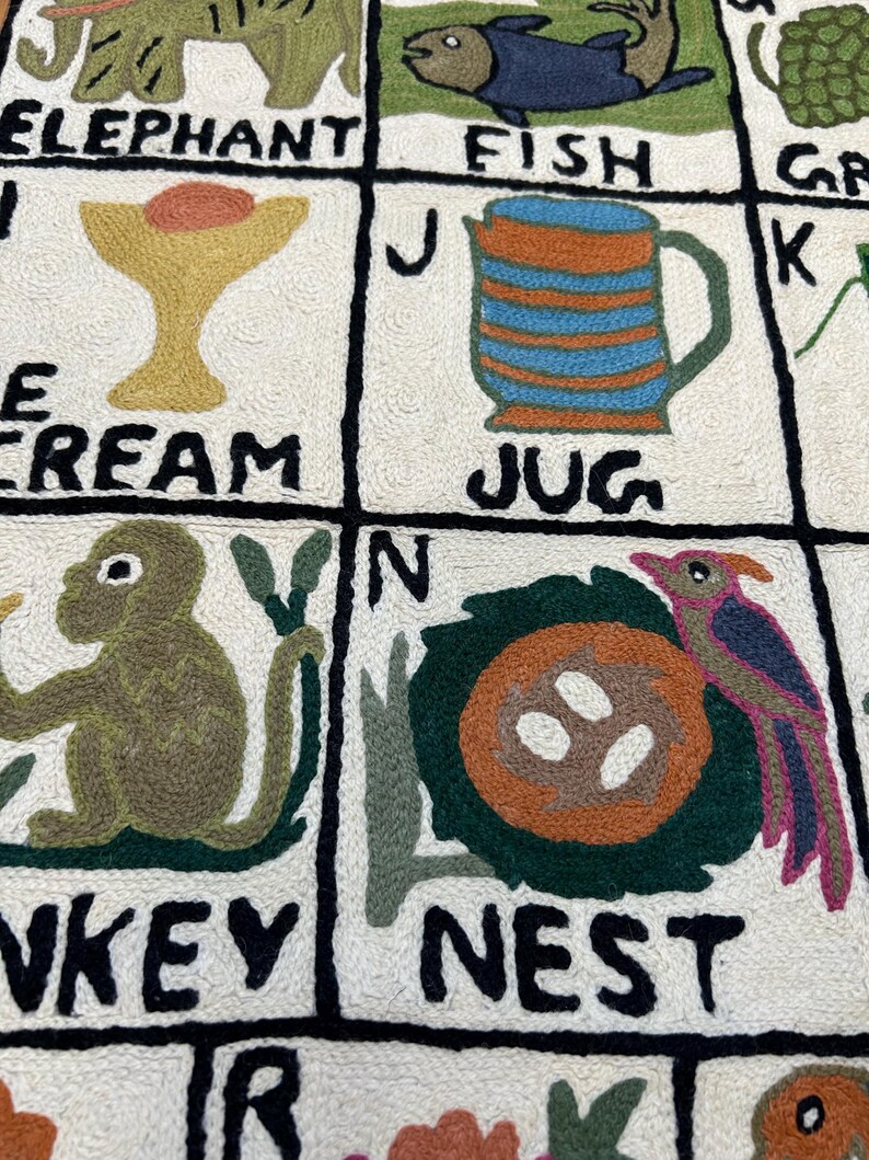 Handwoven Wool Alphabet Tapestry: Ethical Nursery Wall Hanging| ABC ...