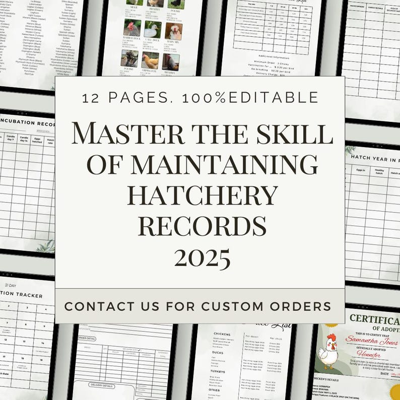 Hatchery Forms Records Price List Chicken Poultry Organizers Bundle ...